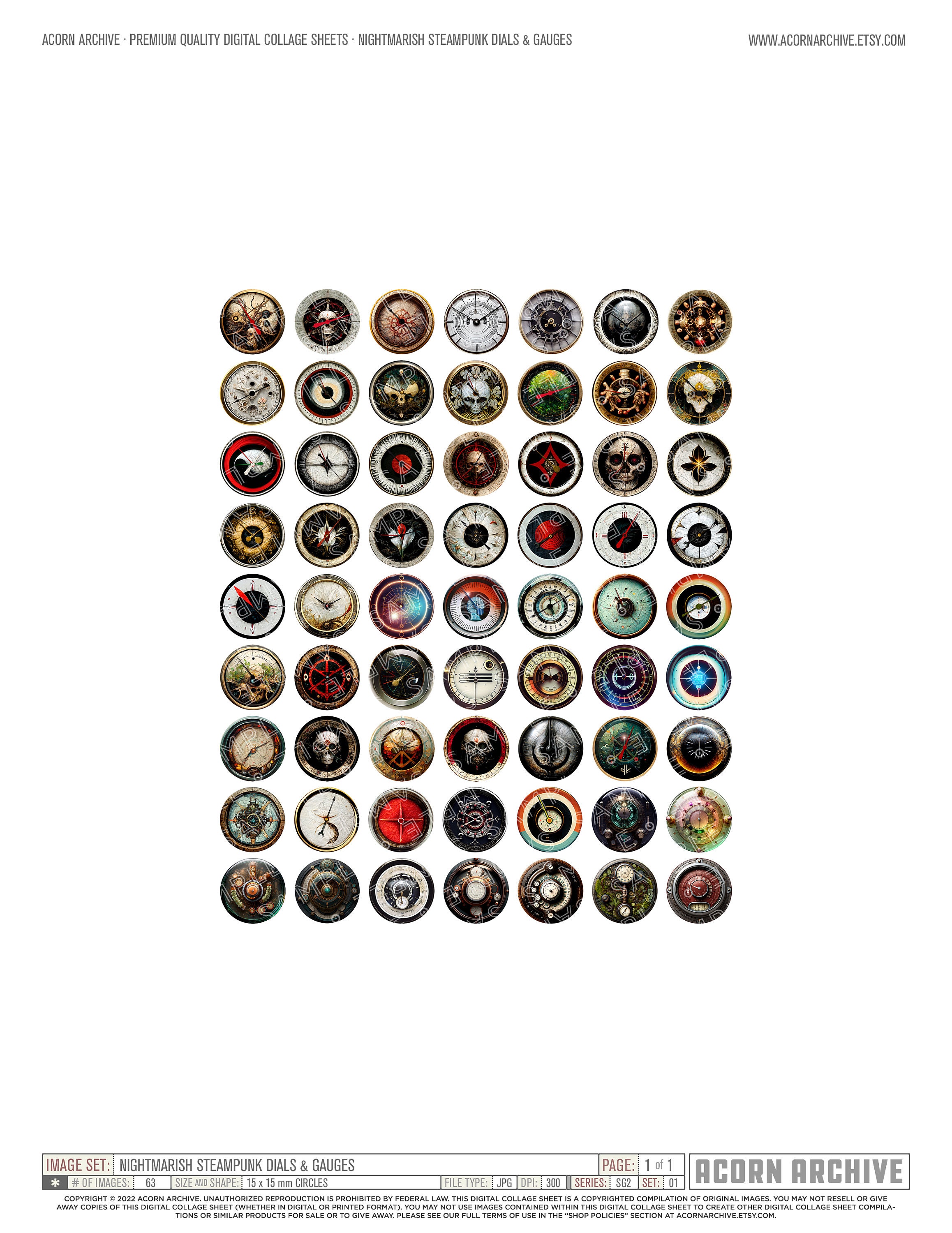 Surreal Steampunk Gauges/dials Printable Images for Jewelry - Etsy