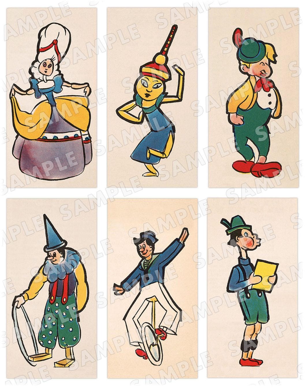 Storybook & Circus Characters Digital Collage 52 Images 300 Dpi JPG ...