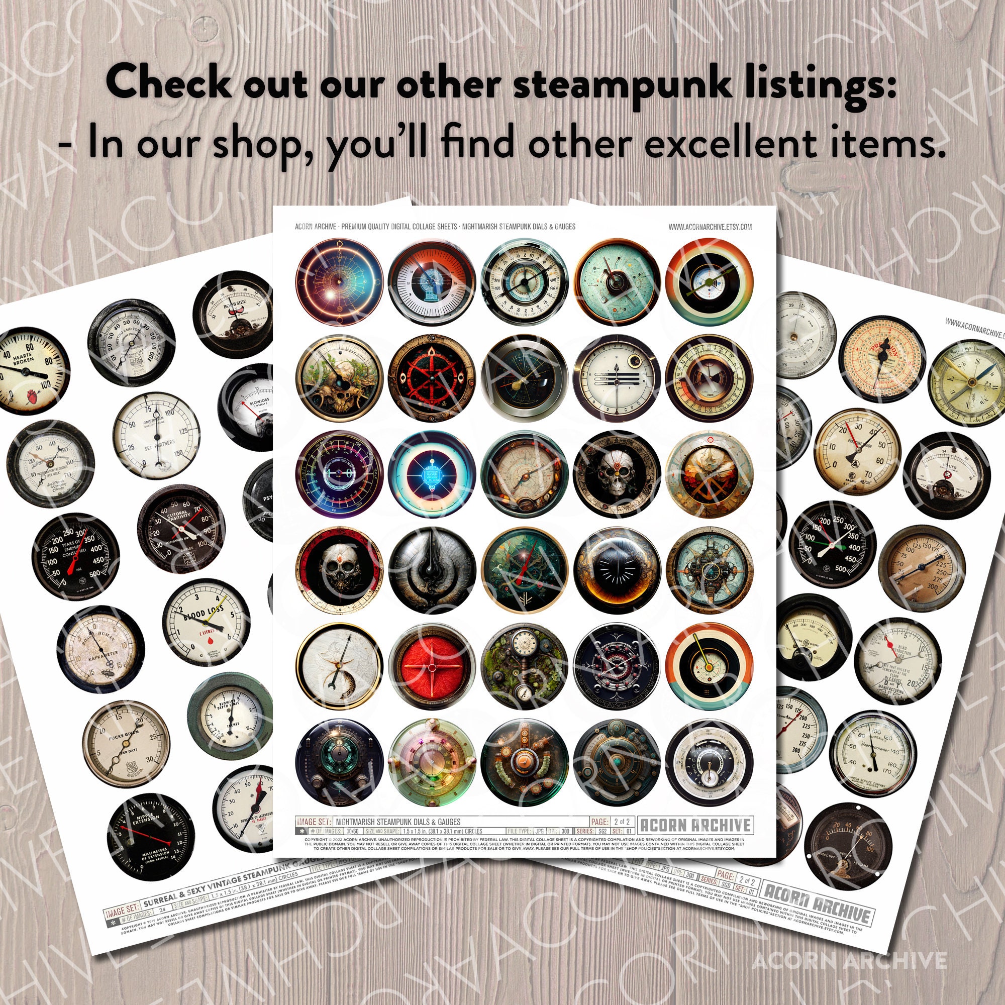 Rusted Steampunk Gauges/dials Printable Images for Jewelry - Etsy