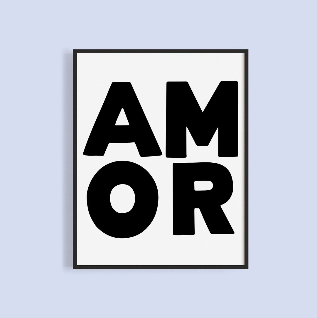 PRINTABLE AMOR Wall Art | Black and White | Amor Digital Download ...