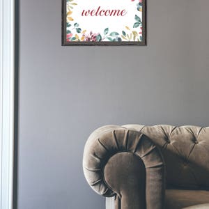 Printable Floral Welcome Sign: Guest Room Decor (digital Download) - Etsy