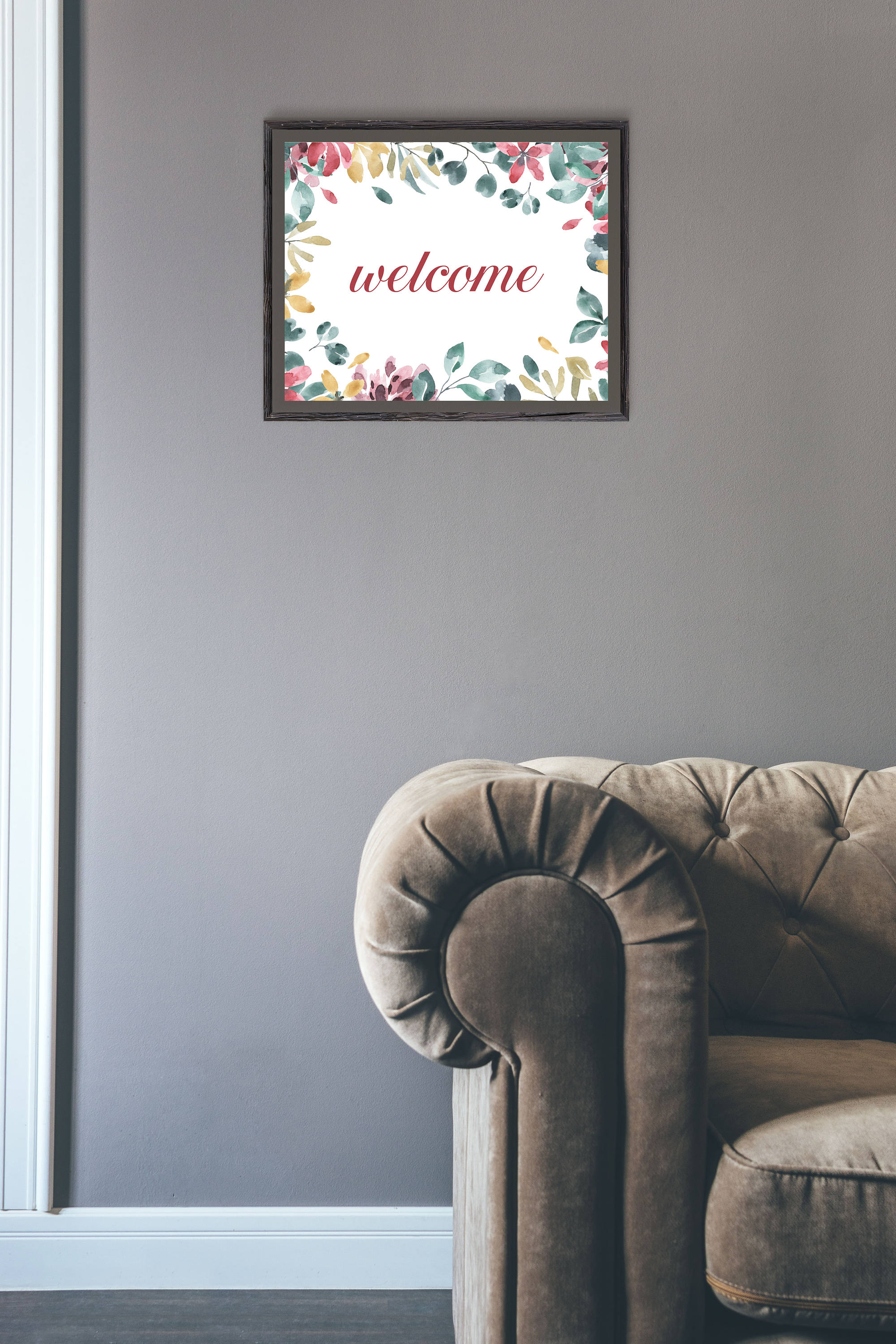 Floral Welcome PRINTABLE Wall Art, Wedding Signage, Pretty Guest Room ...