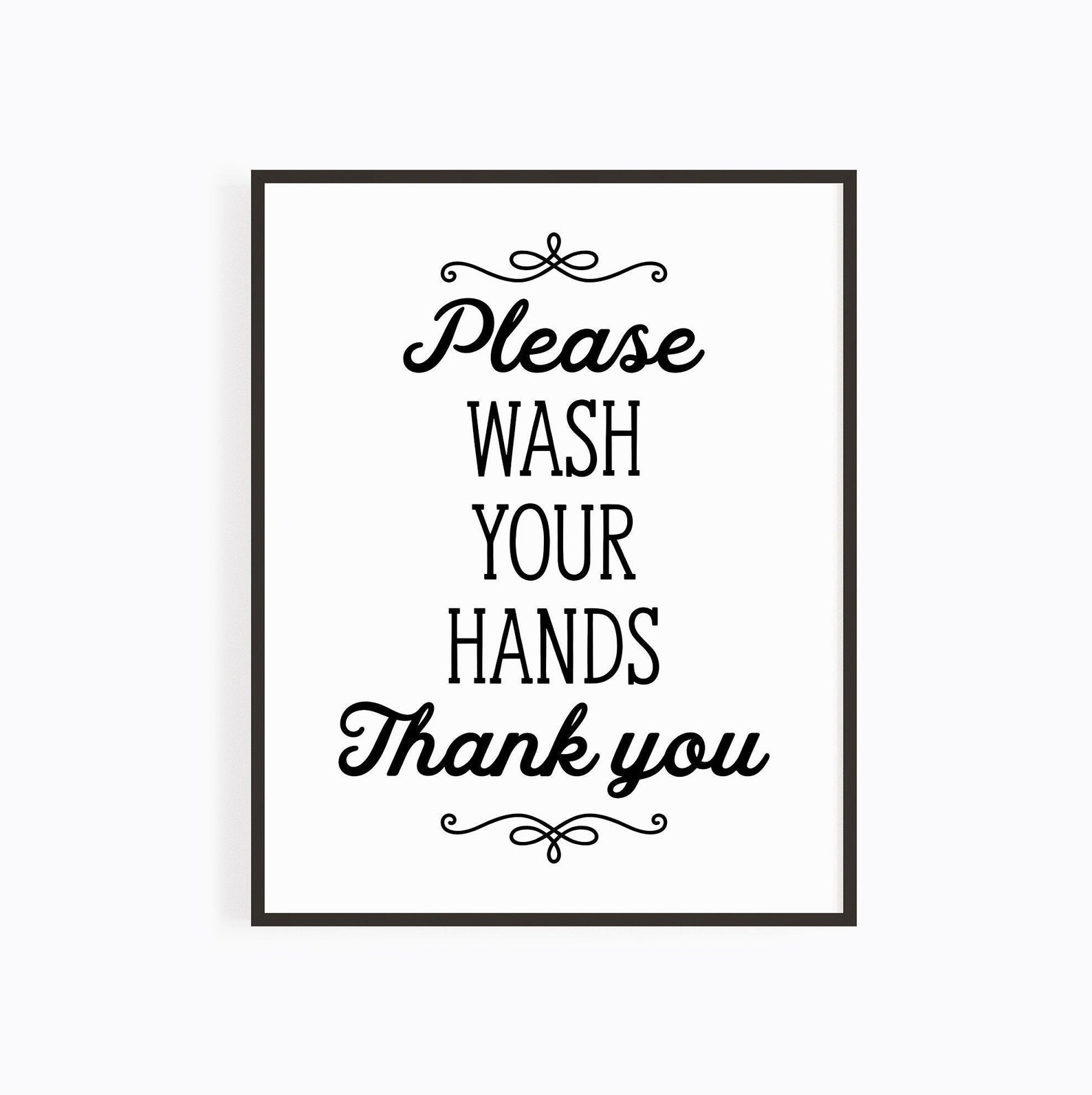 Please Wash Your Hands Printable (instant Download) | Bathroom Sign ...
