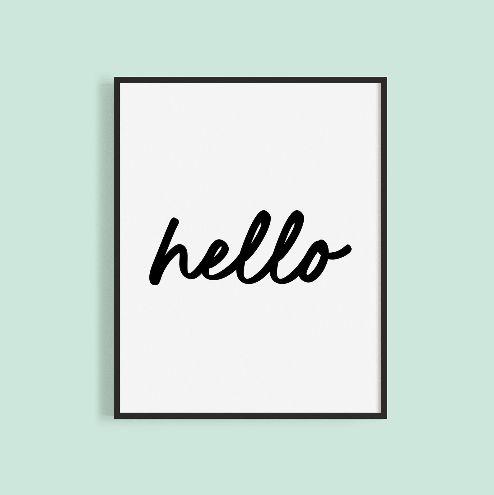 Printable Hello Sign | Hello Sign With Cursive Font | Hello Instant ...