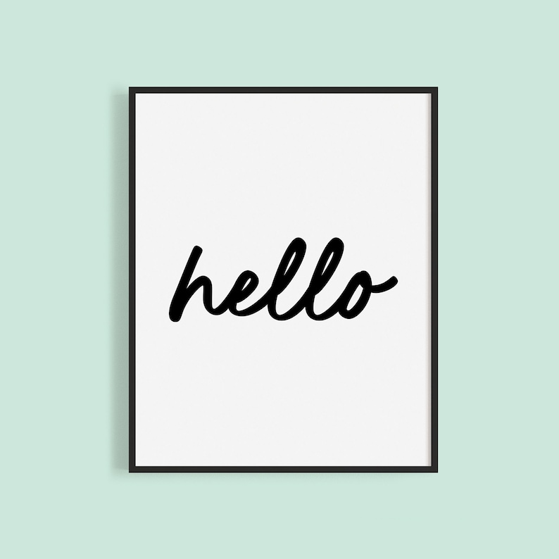Hello Cursive Font Printable Art (digital Download) - Etsy