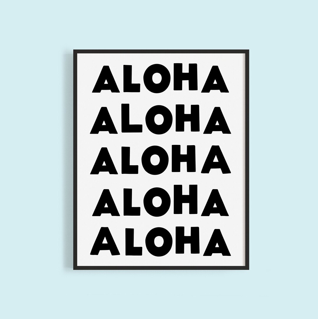 Aloha PRINTABLE Wall Art Aloha Instant Download Hawaiian Greeting Beach ...