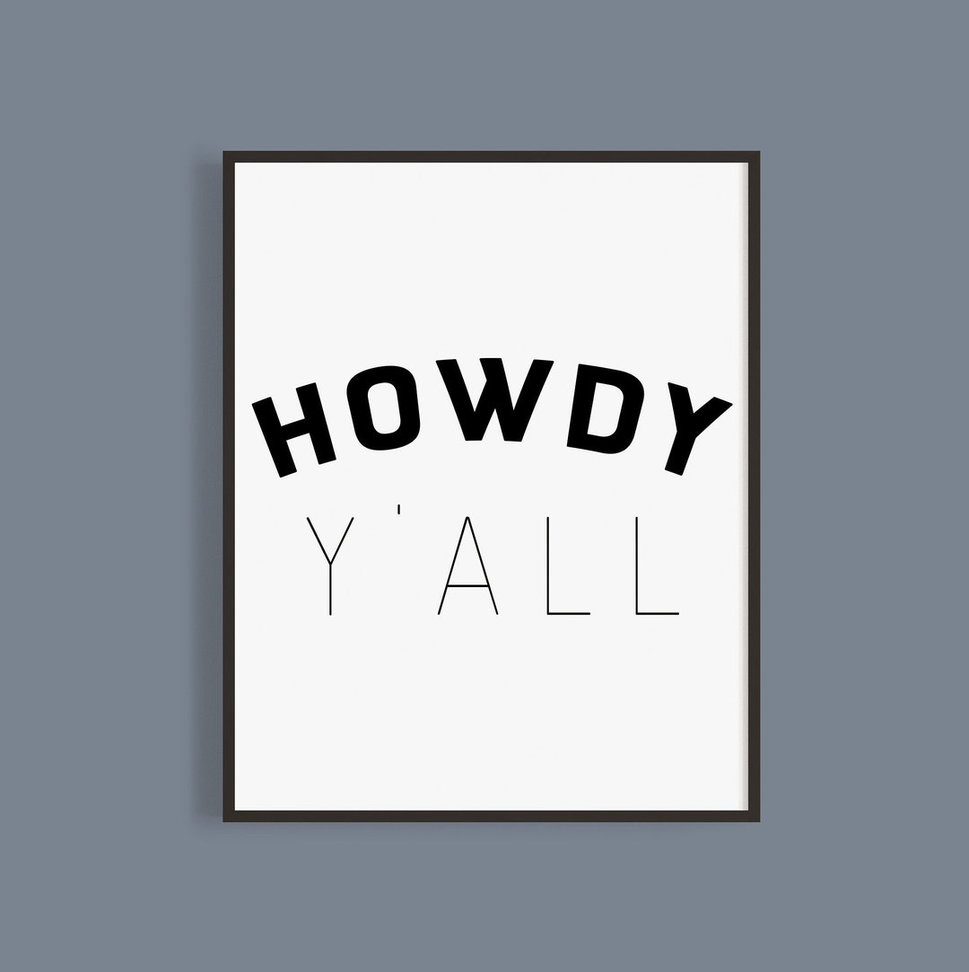Texas Printable Sign | Howdy Y'all Printable Art | Howdy Printable ...