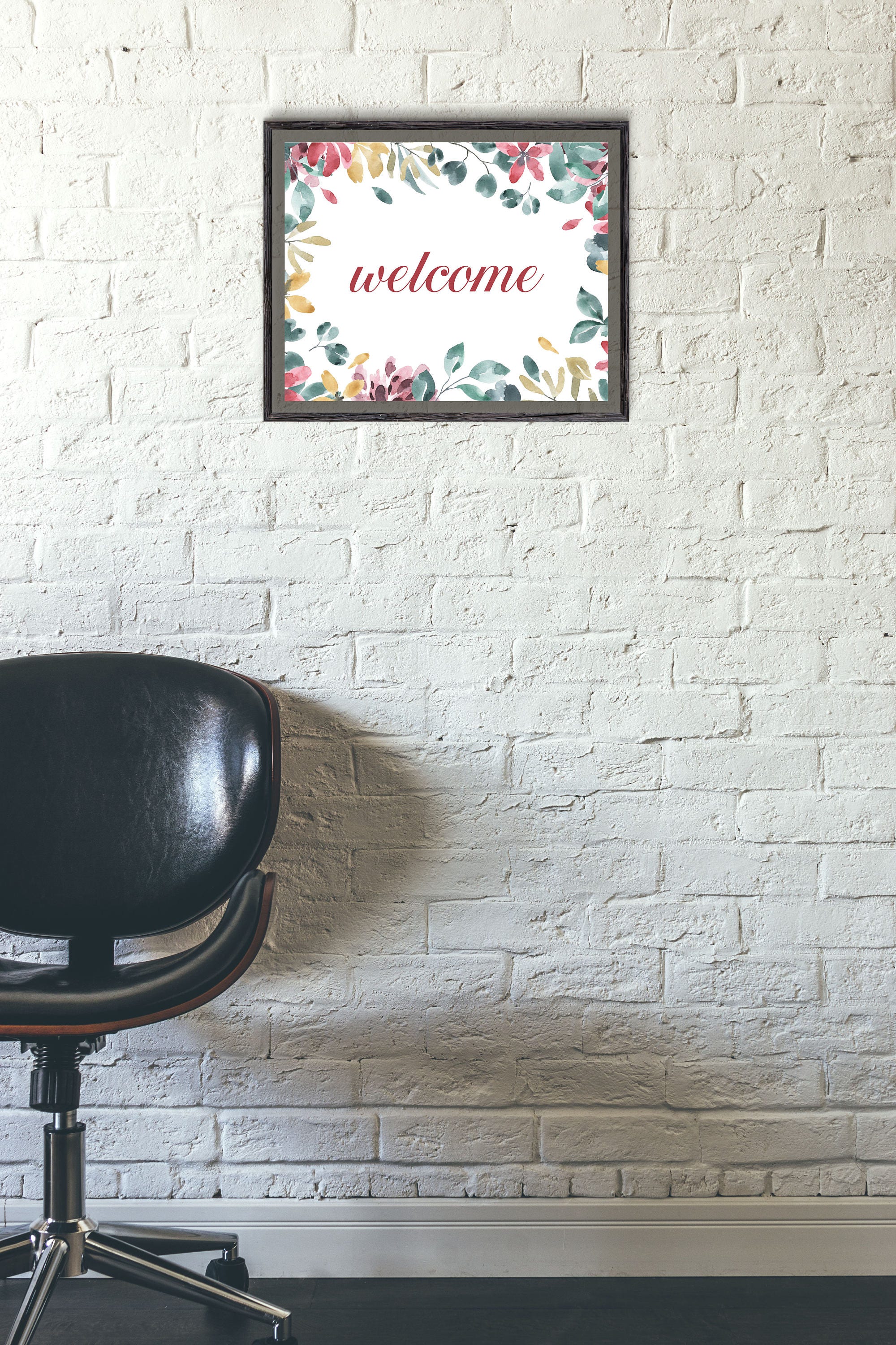 Floral Welcome PRINTABLE Wall Art, Wedding Signage, Pretty Guest Room ...