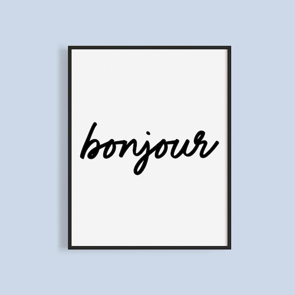 Bonjour Sign - Etsy