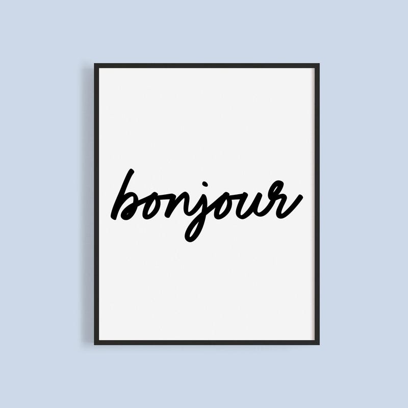 Bonjour Sign - Etsy