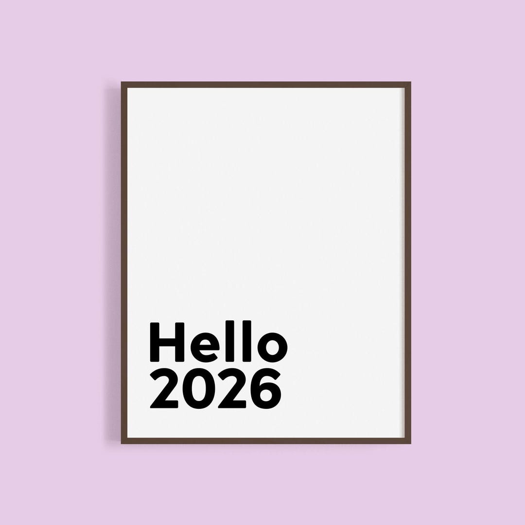 Hello 2026 Printable Sign, New Year's Eve Party Decoration, Digital ...