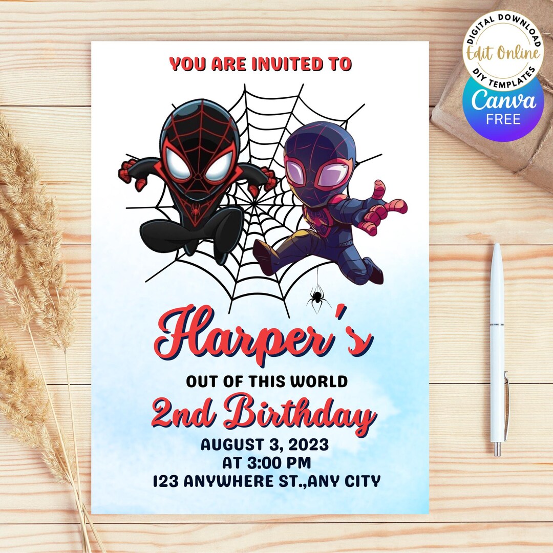 Editable Spidey Invitation, Spidey Birthday Invitation, Spidey Birthday ...