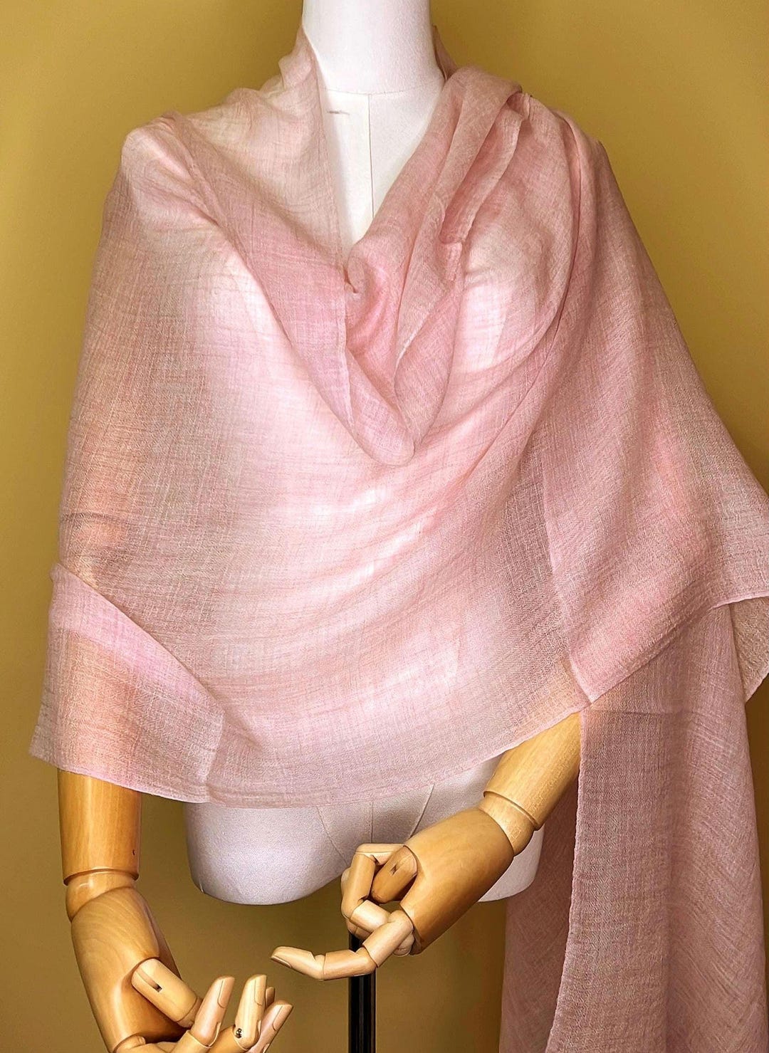 NPIA Certified 100% Pure Cashmere Pashmina Shawl Himalayan Changra Goat ...