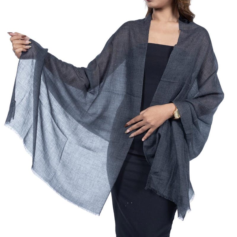 Grey Pashmina - Etsy
