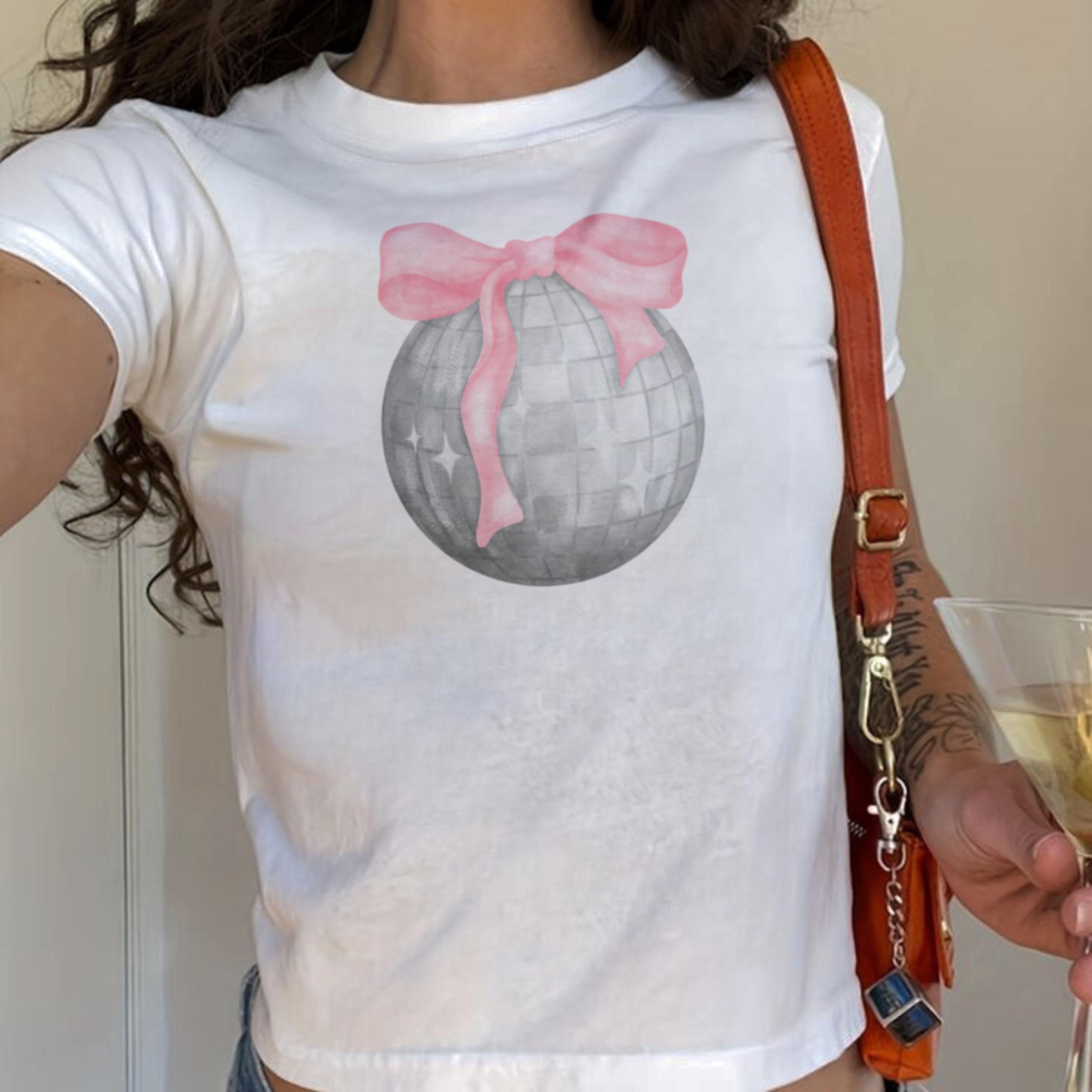 Vintage Retro Disco Bow, 90s Graphic Baby Tee, Retro, Y2K Baby Tee ...