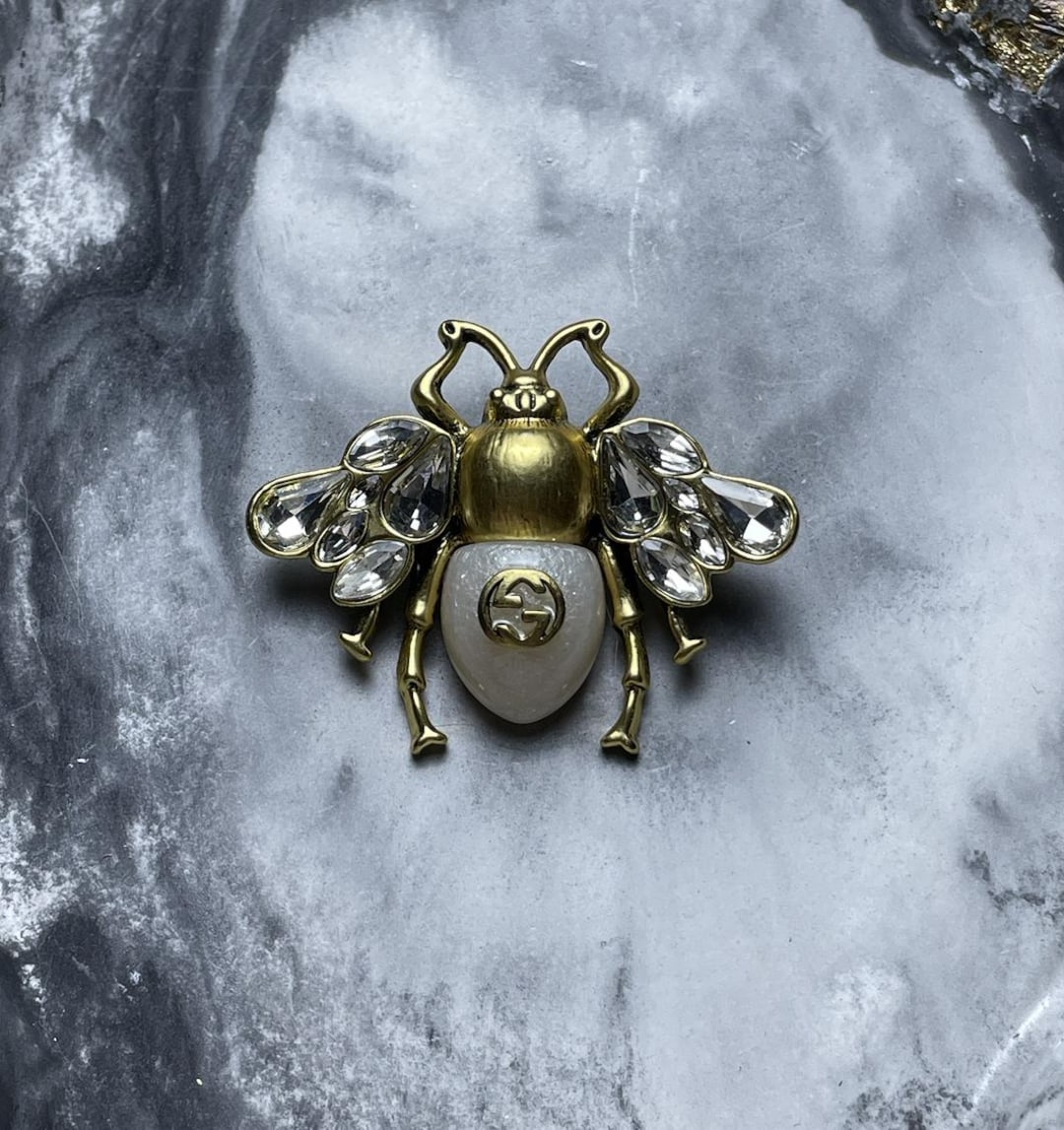 Vintage Gucci Bee Brooch Gold Tone Wonderful With Stones - Etsy