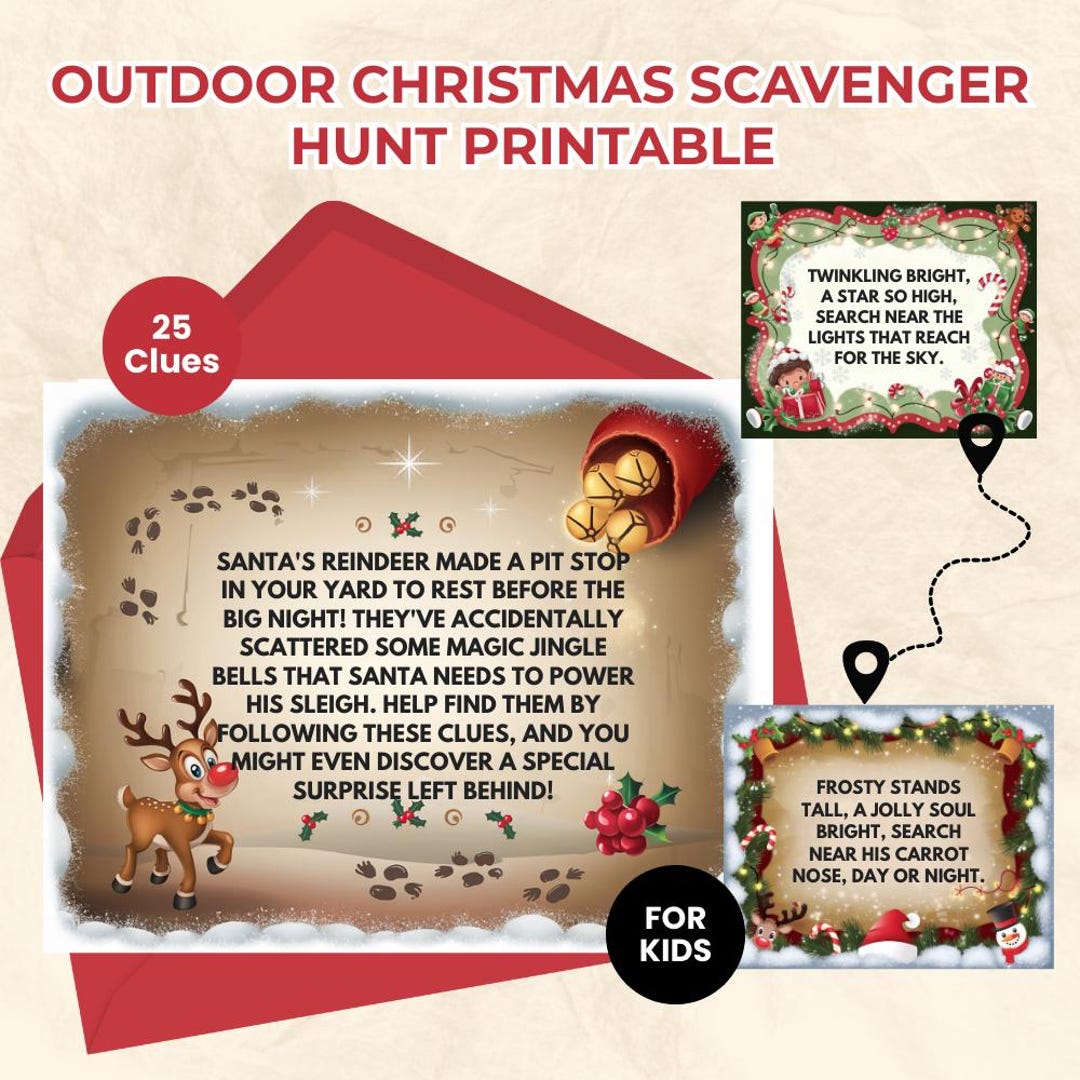 Outdoor Christmas Scavenger Hunt Printable for Kids - Etsy
