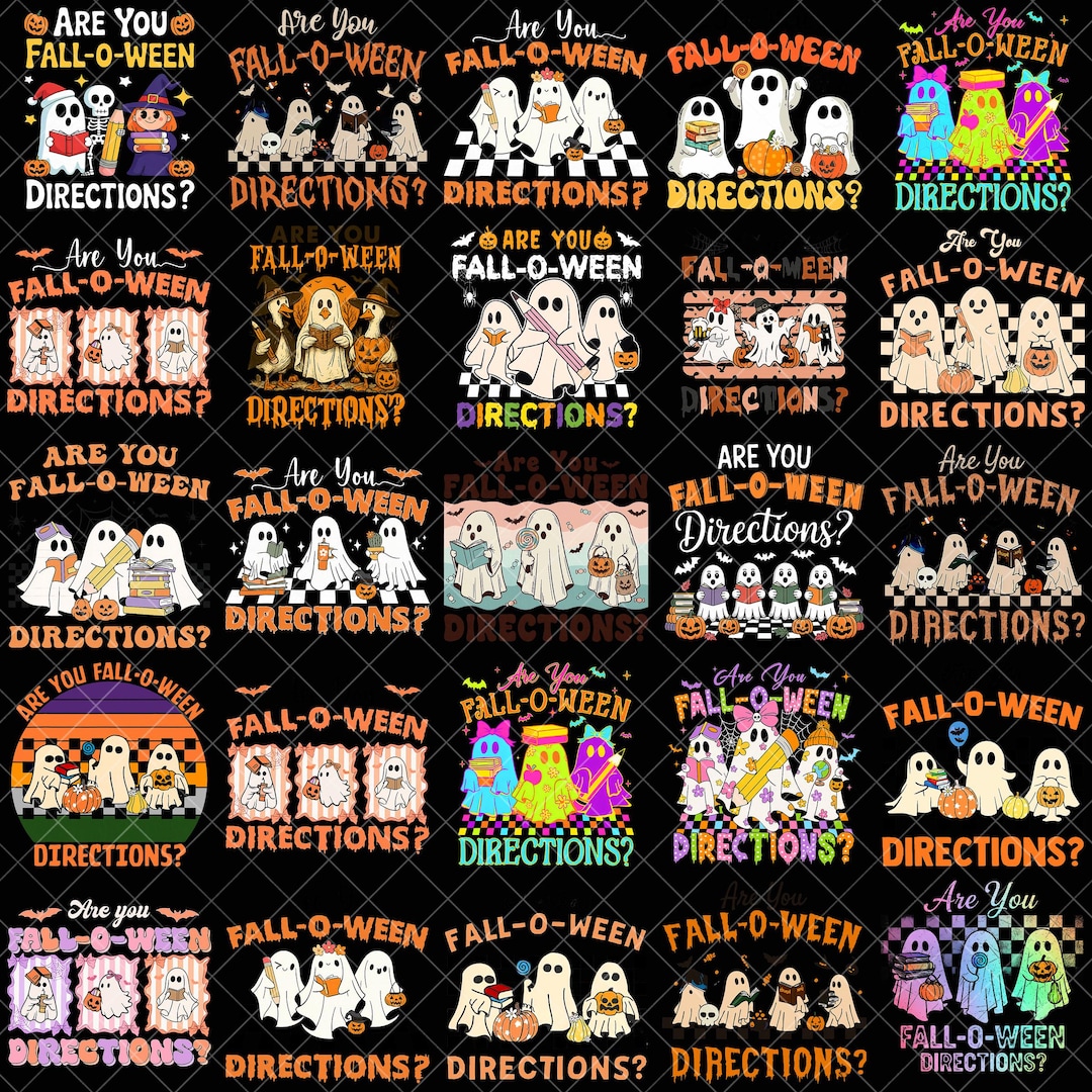 Fall-o-ween Ghost SVG PNG, Funny Are You Fall-o-ween Directions Clipart ...