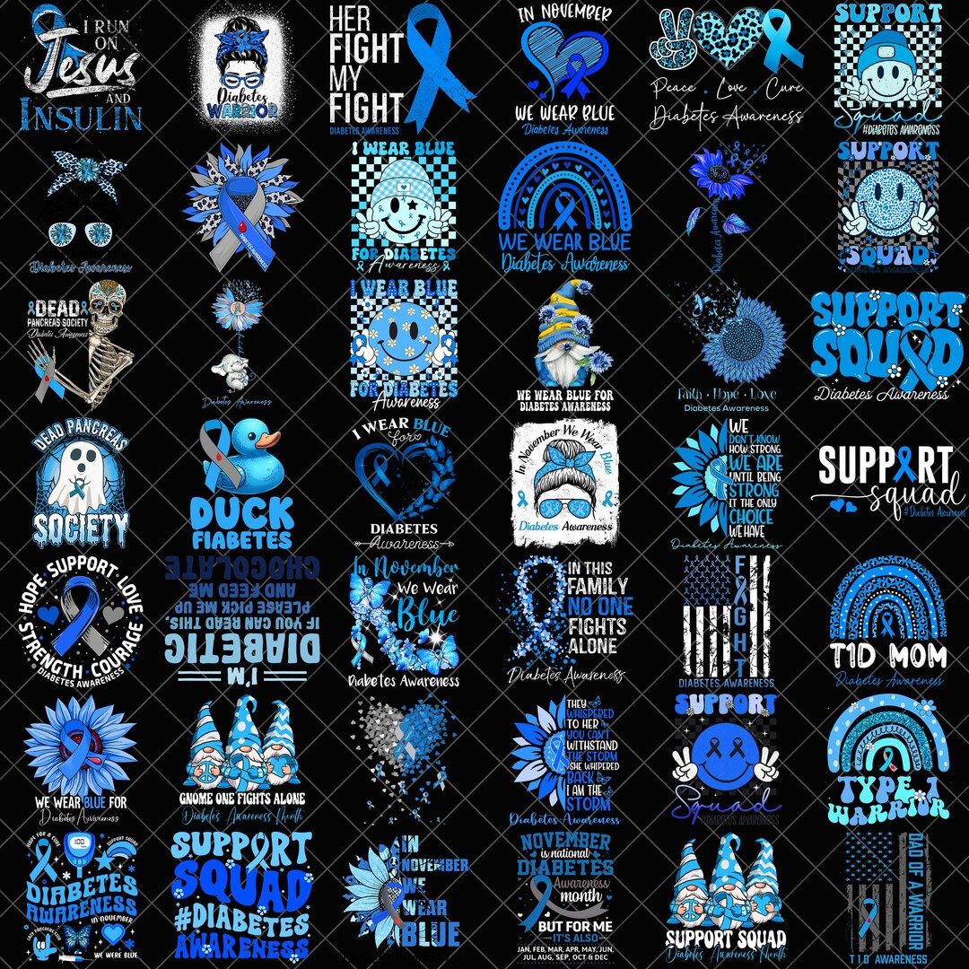 Diabetes Awareness Bundle Png, Diabetes Png, Blue Ribbon Png, Diabetes ...