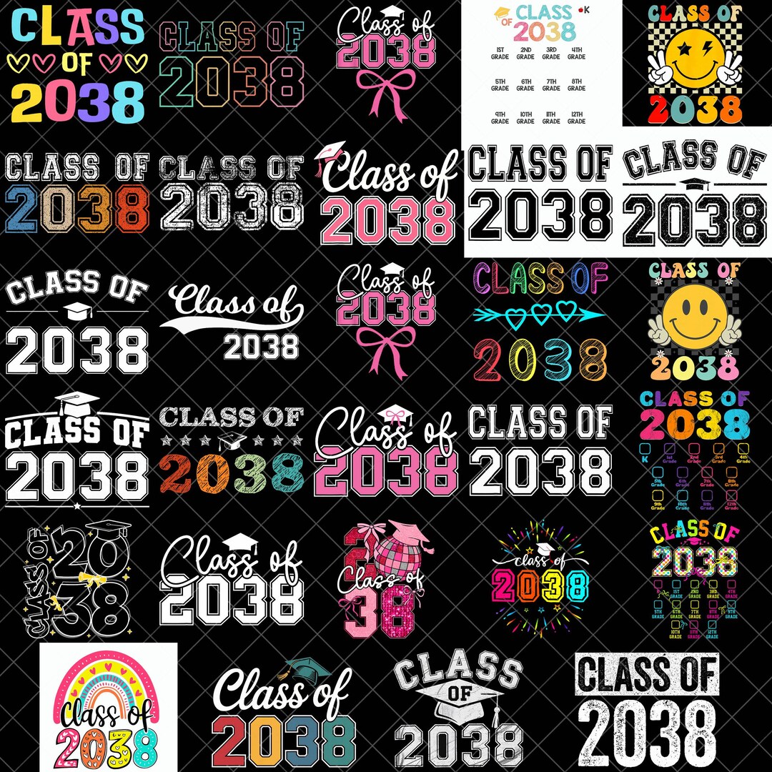 Class of 2038 Png Bundle, First Day of School Png, 2038 Design, Grow ...