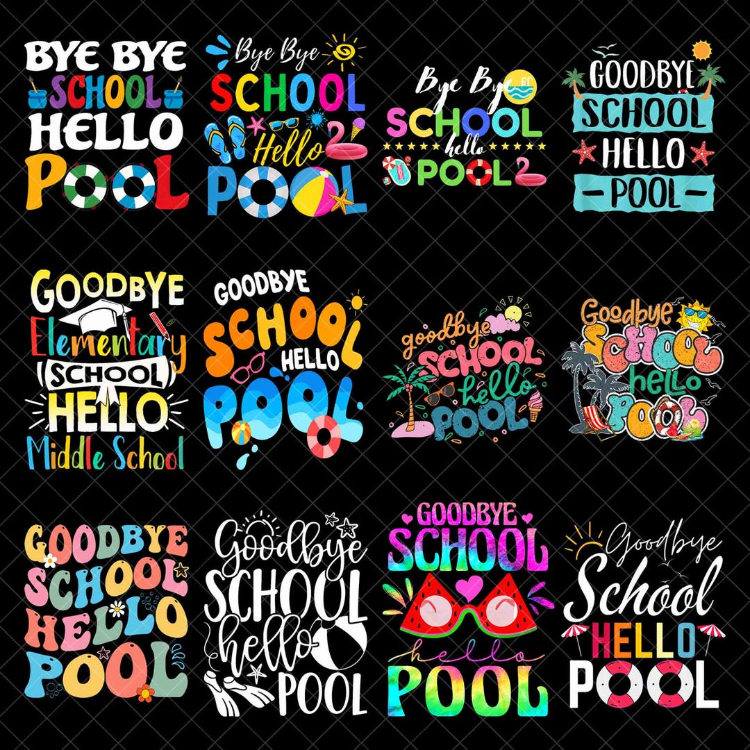 Goodbye School PNG, Digital Download, Sublimation, Sublimate, Hello ...