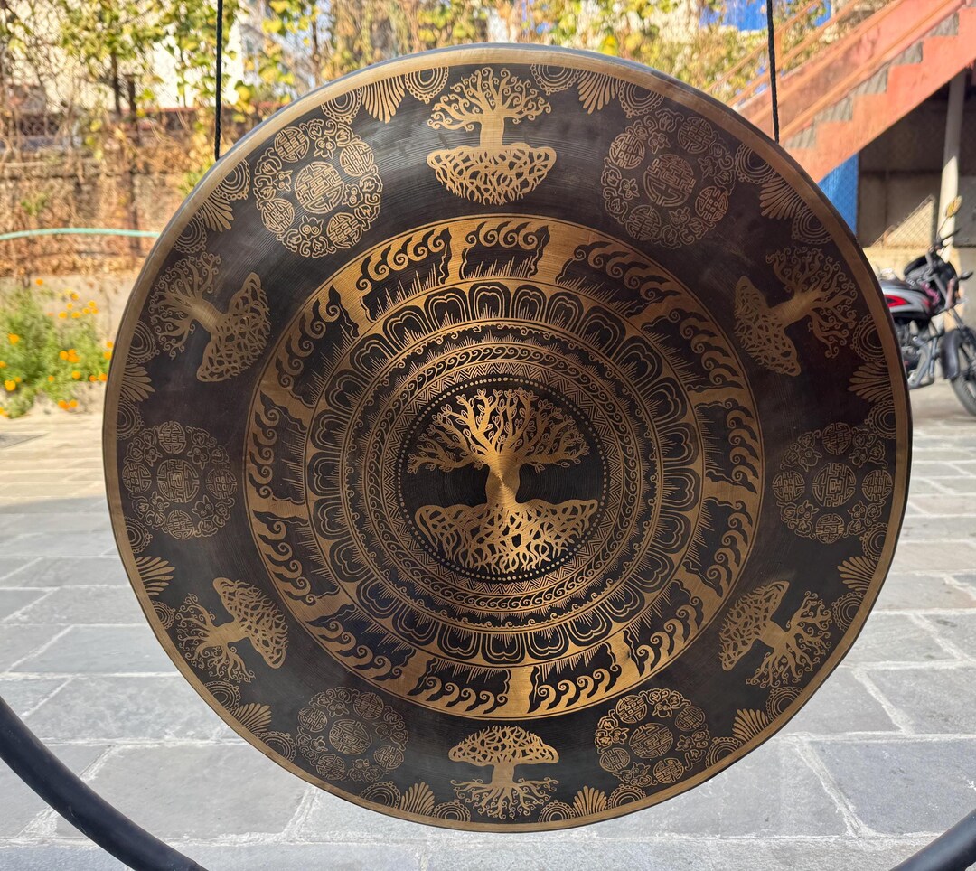 50 Cm 20 Inches Handmade Gong Bath Tibetan Gong With Stand Sound ...