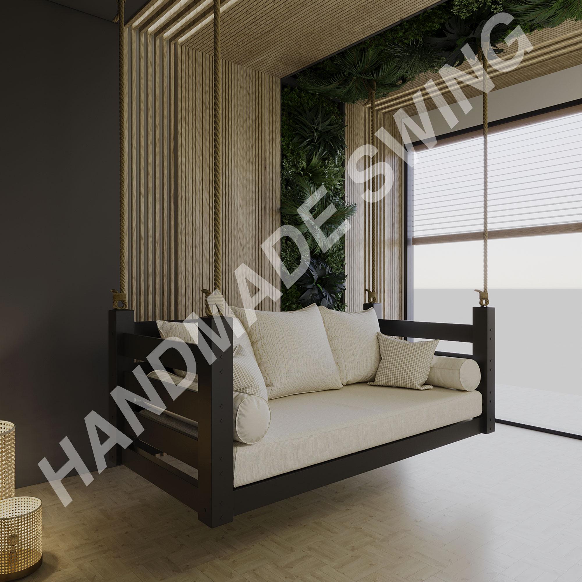 Hanging Porch Swing Bed - Backyard Swing - Pine Tree Swing Bed - Porch ...