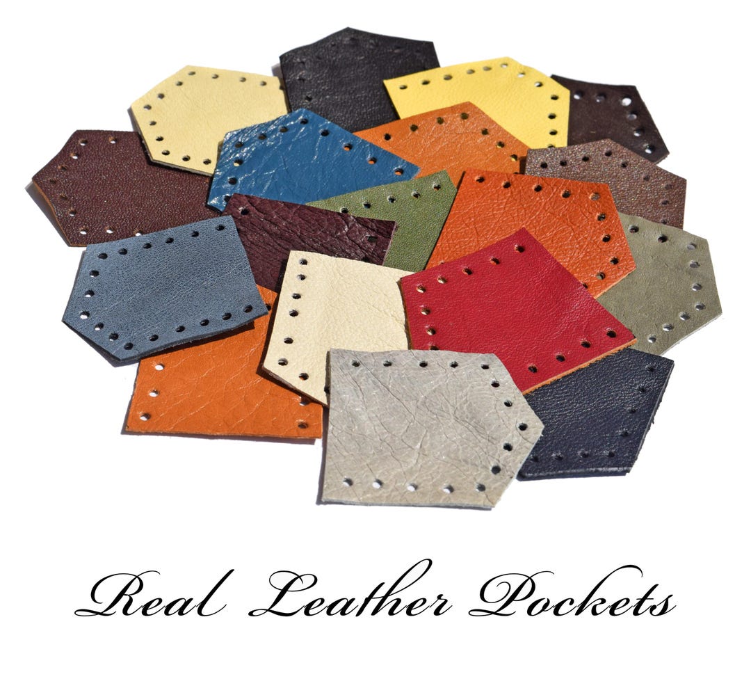 Leather Pockets / Real Leather Patches / Sweater Applique / Sweater ...