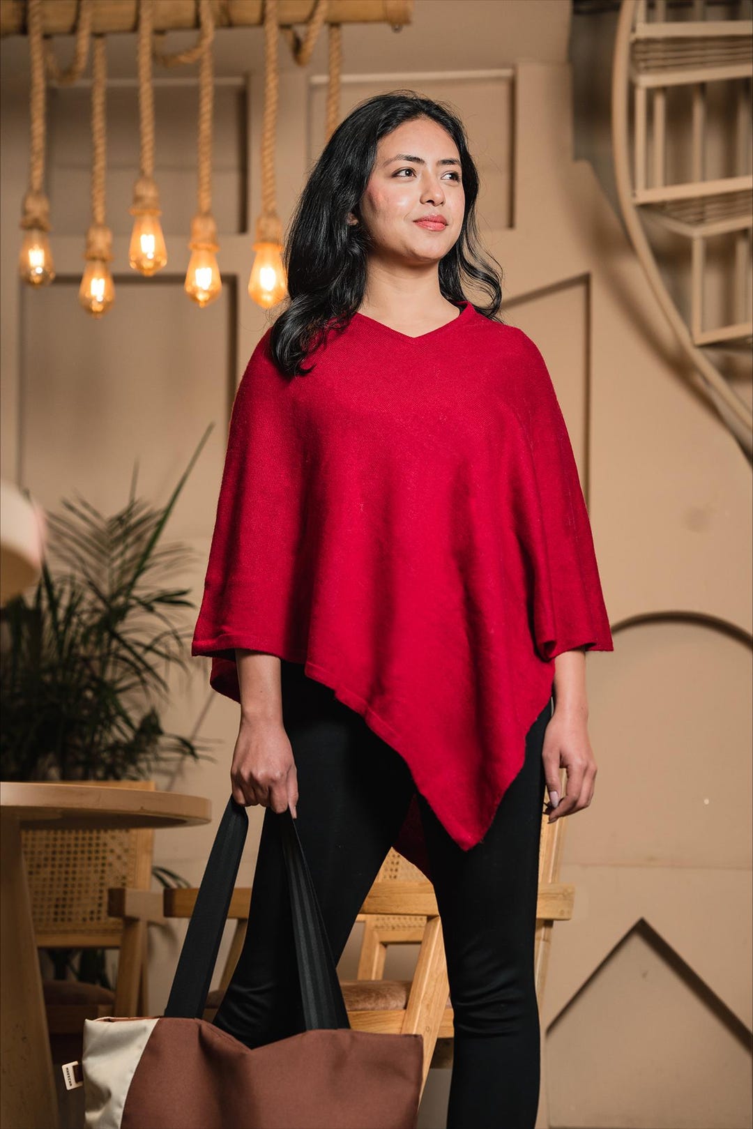 V-neck 100% Cashmere Poncho for Women - Etsy