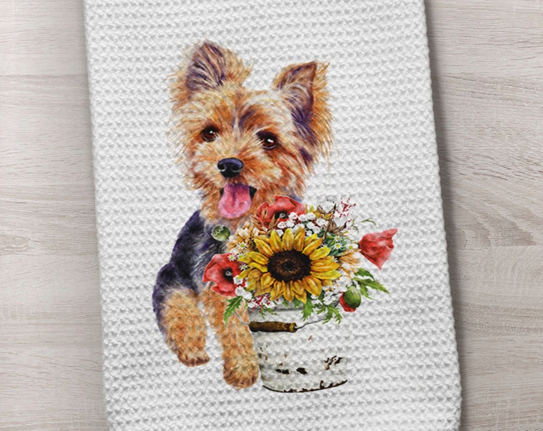 Dog Towel, Yorkie Towel, Yorkie Kitchen Towel, Yorkie Dog Towel, Dog ...