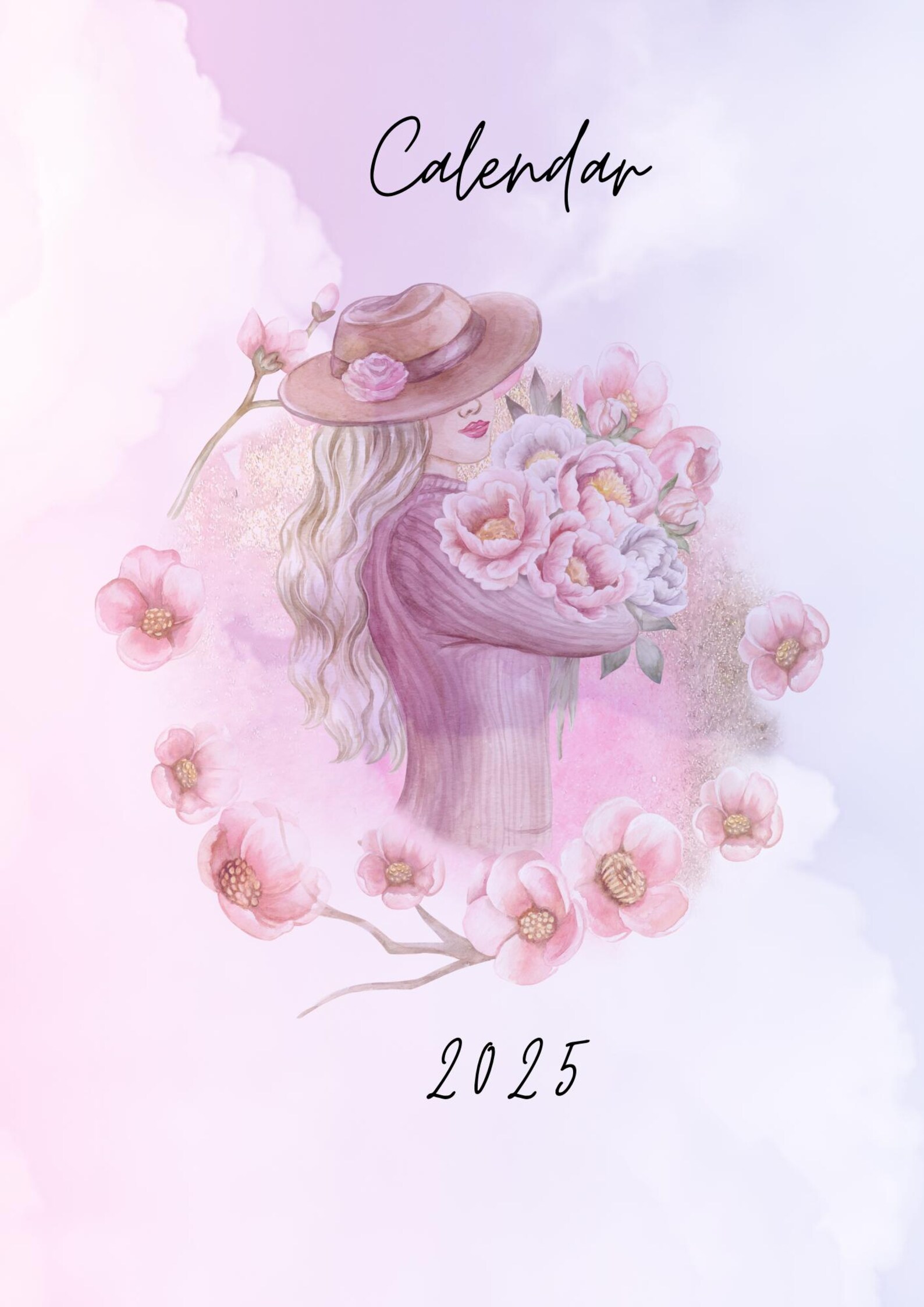 2025 Printable Calendar,editable PDF Printable Girl Calendar,women ...