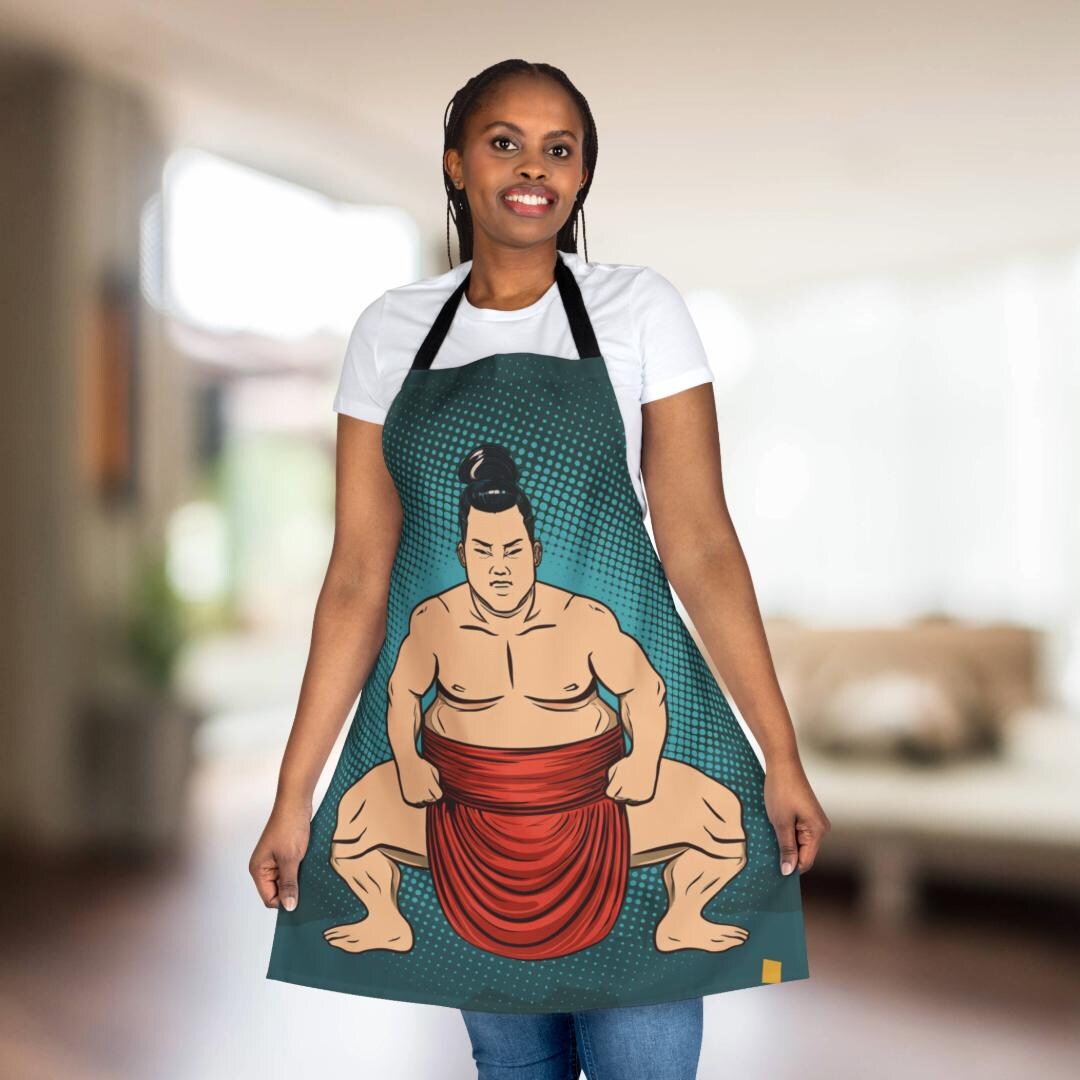 Funny Sumo Wrestler Apron Hilarious Cooking Apron With Bold Cartoon ...