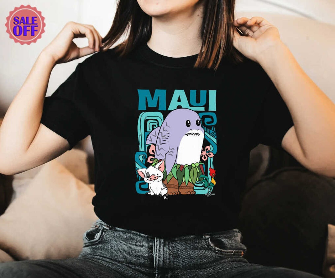 Moana Maui Half Shark Hei Hei Pua Pig Comfort Colors T-shirt, Cute ...