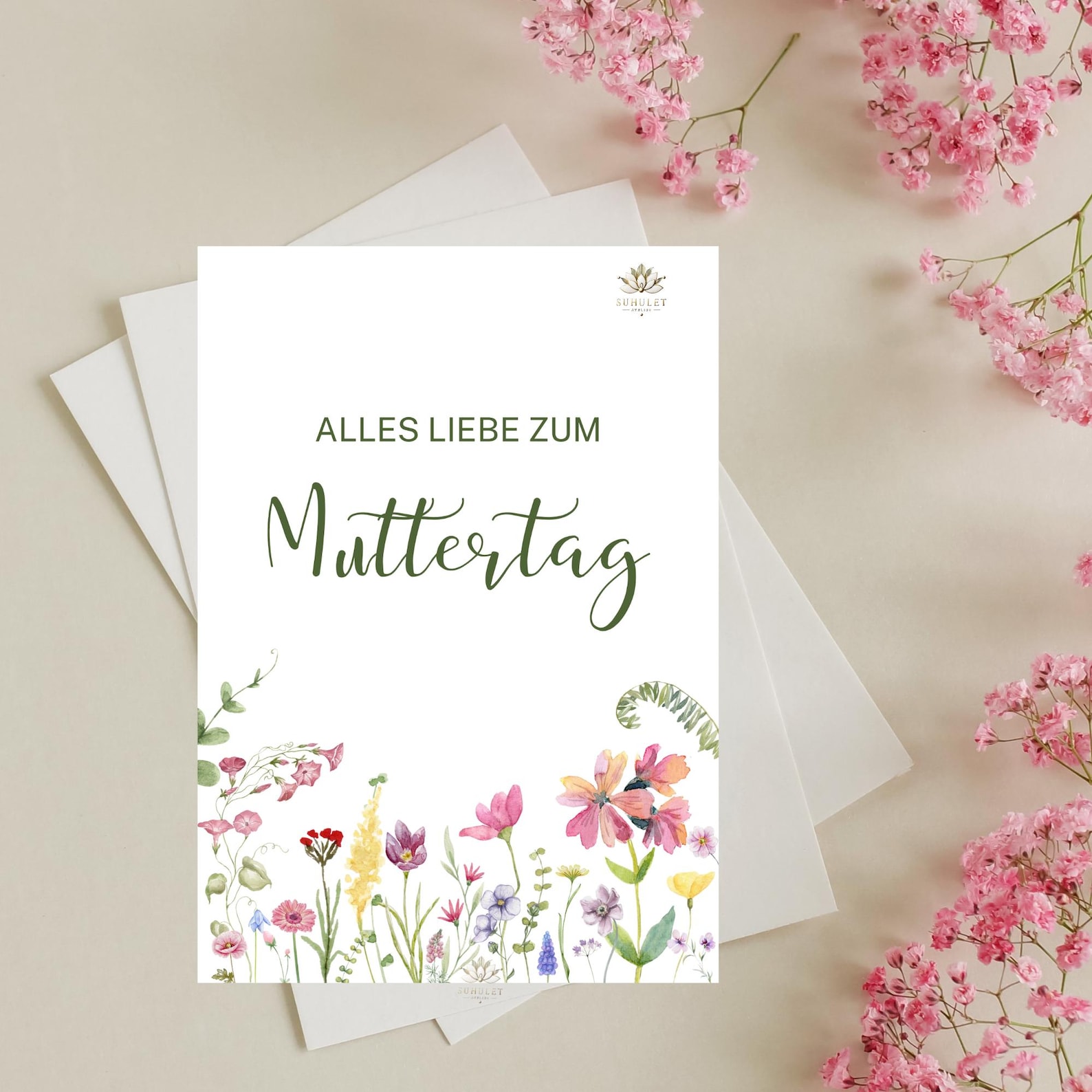 Mother’s Day Card Printable | Floral Watercolor Design | Alles Liebe ...