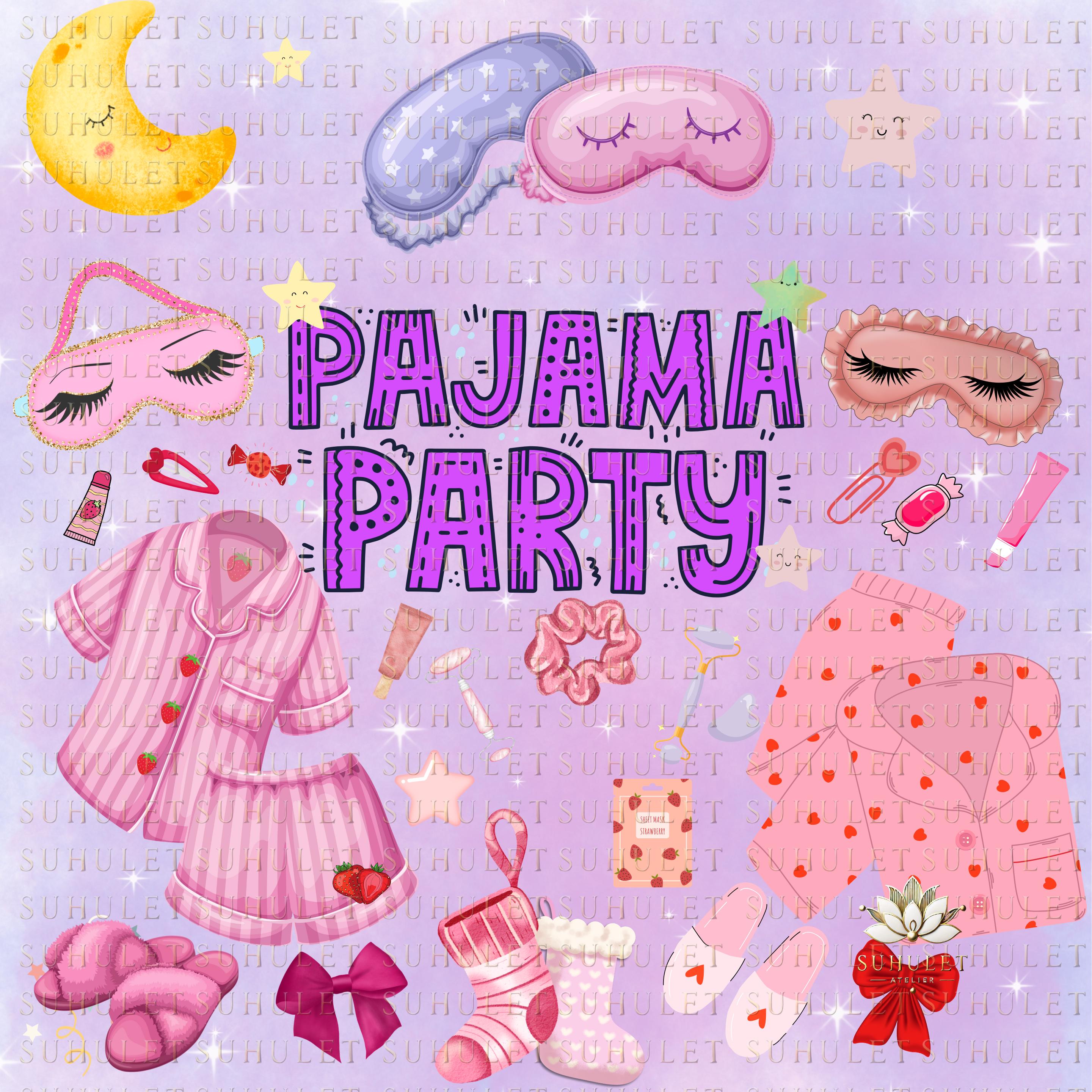 Watercolor Girl Clipart, Pajama Party Graphics, Cozy Home, Self Love ...