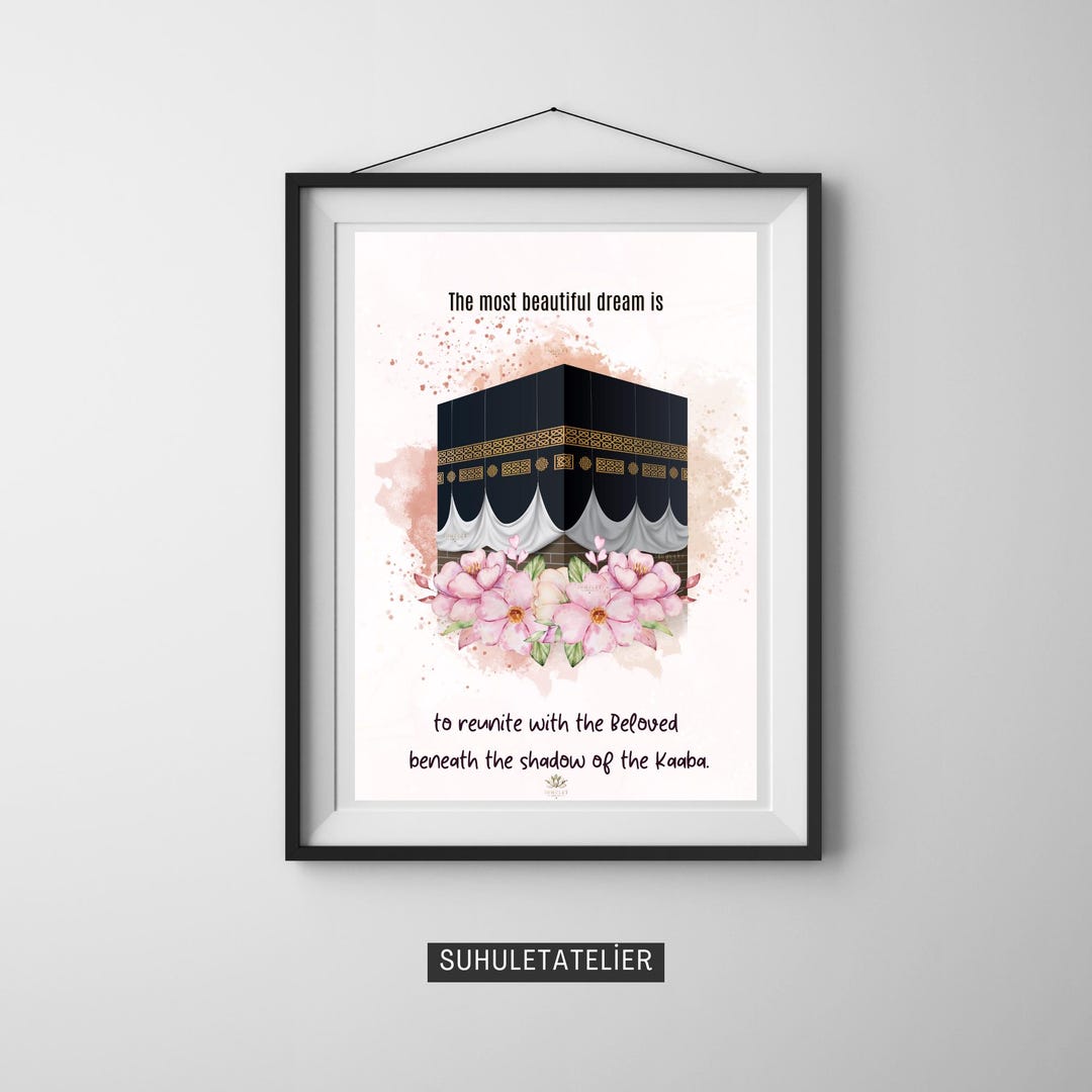 Kaaba Watercolor Wall Art Digital Download: Islamic Home Decor Print ...