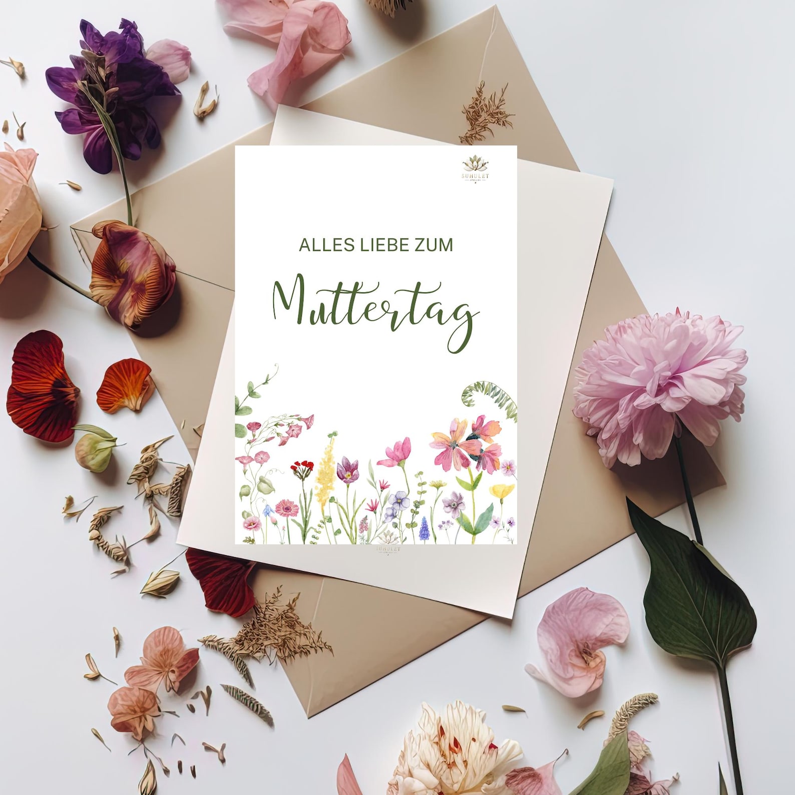 Mother’s Day Card Printable | Floral Watercolor Design | Alles Liebe ...