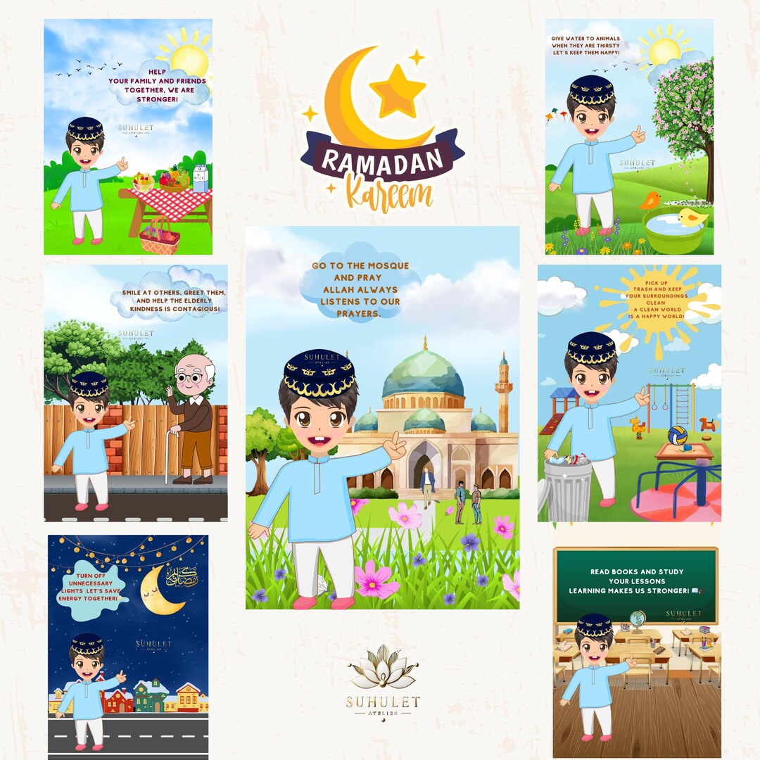 Ramadan Cards for Kids: Printable Ramadan, Ramadan Kareem, Muslim Gift ...