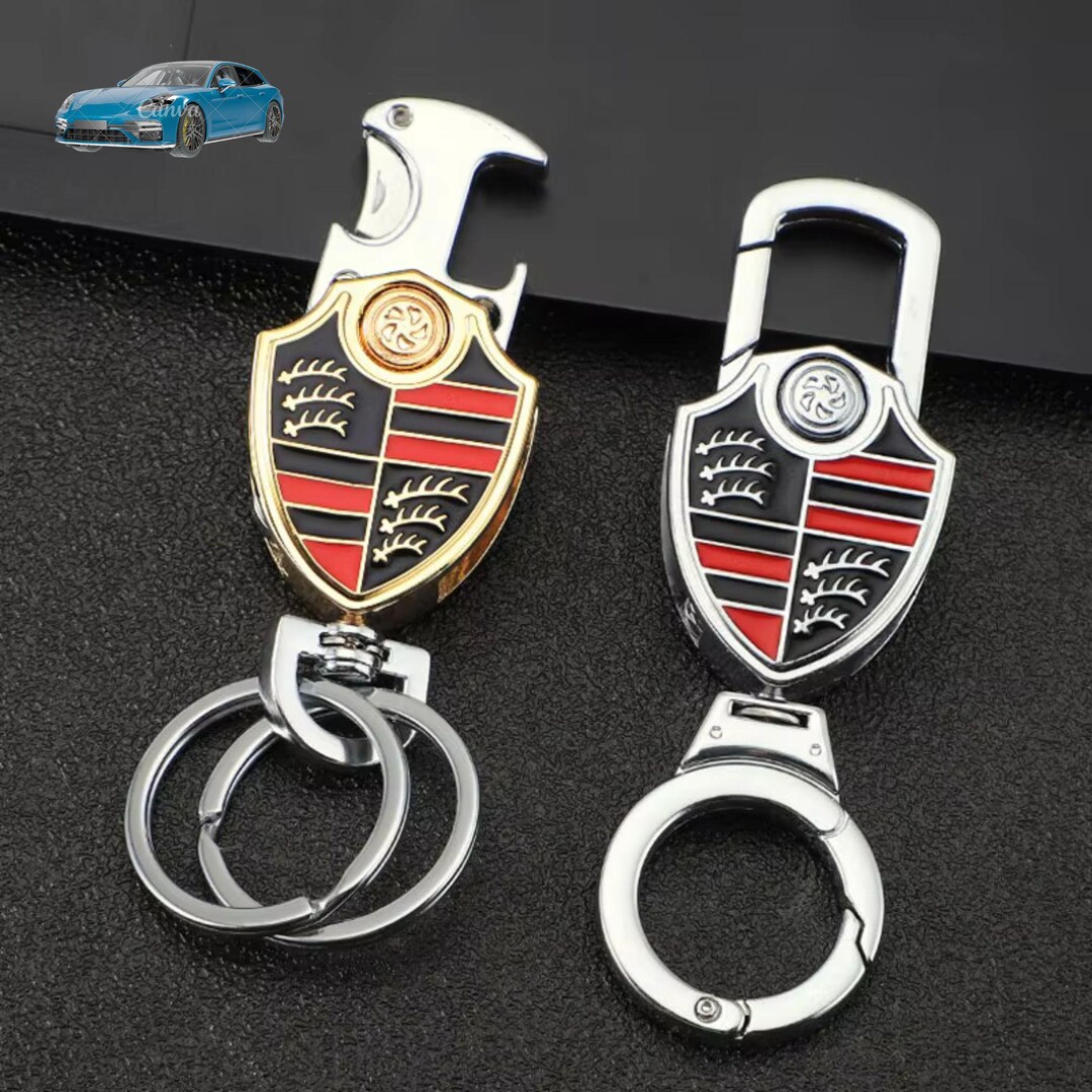 Porsche Double-sided Multi-function Metal Key Ring Car Emblem Keychain ...