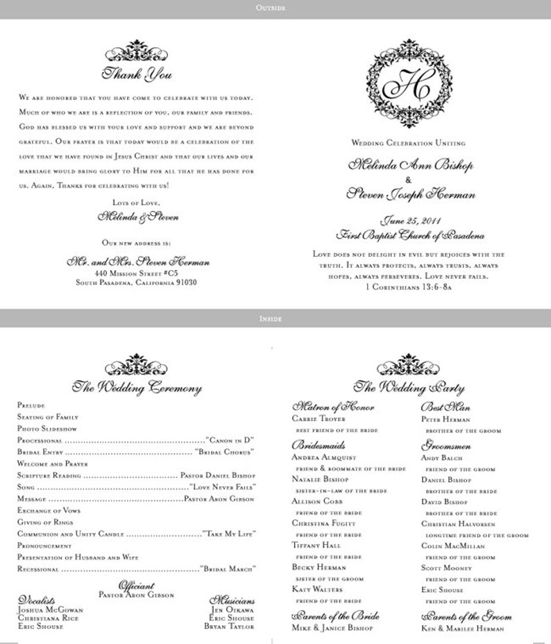 25 Booklet Programs with Satin Ribbon 24 Style Options | Etsy