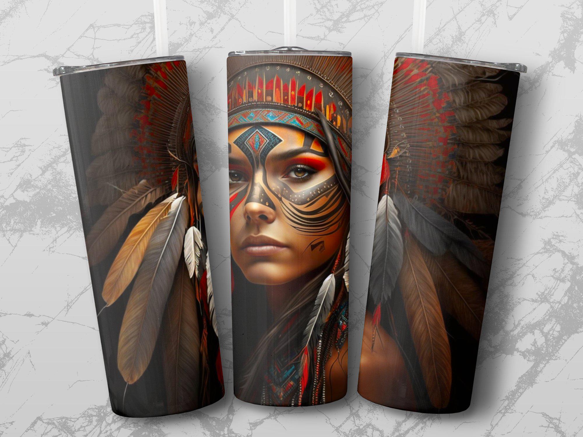 Native American Inspired Digital Tumbler Wrap Design, 20oz Skinny ...