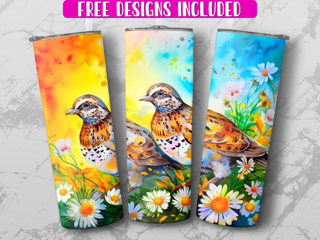 Quail PNG, 20oz Tumbler Wrap Designs, Vibrant PNG Digital Download ...