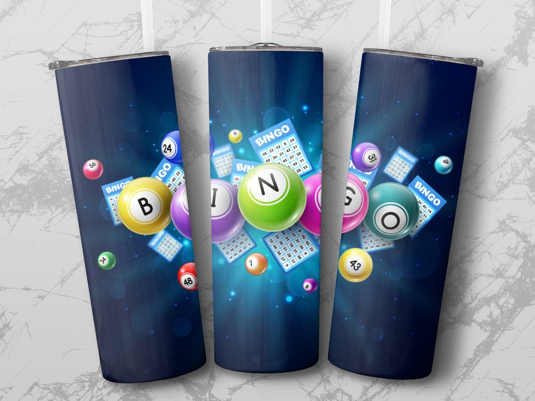 Bingo Tumbler Wrap, Colorful Bingo Balls Design, 20oz Skinny Tumbler ...