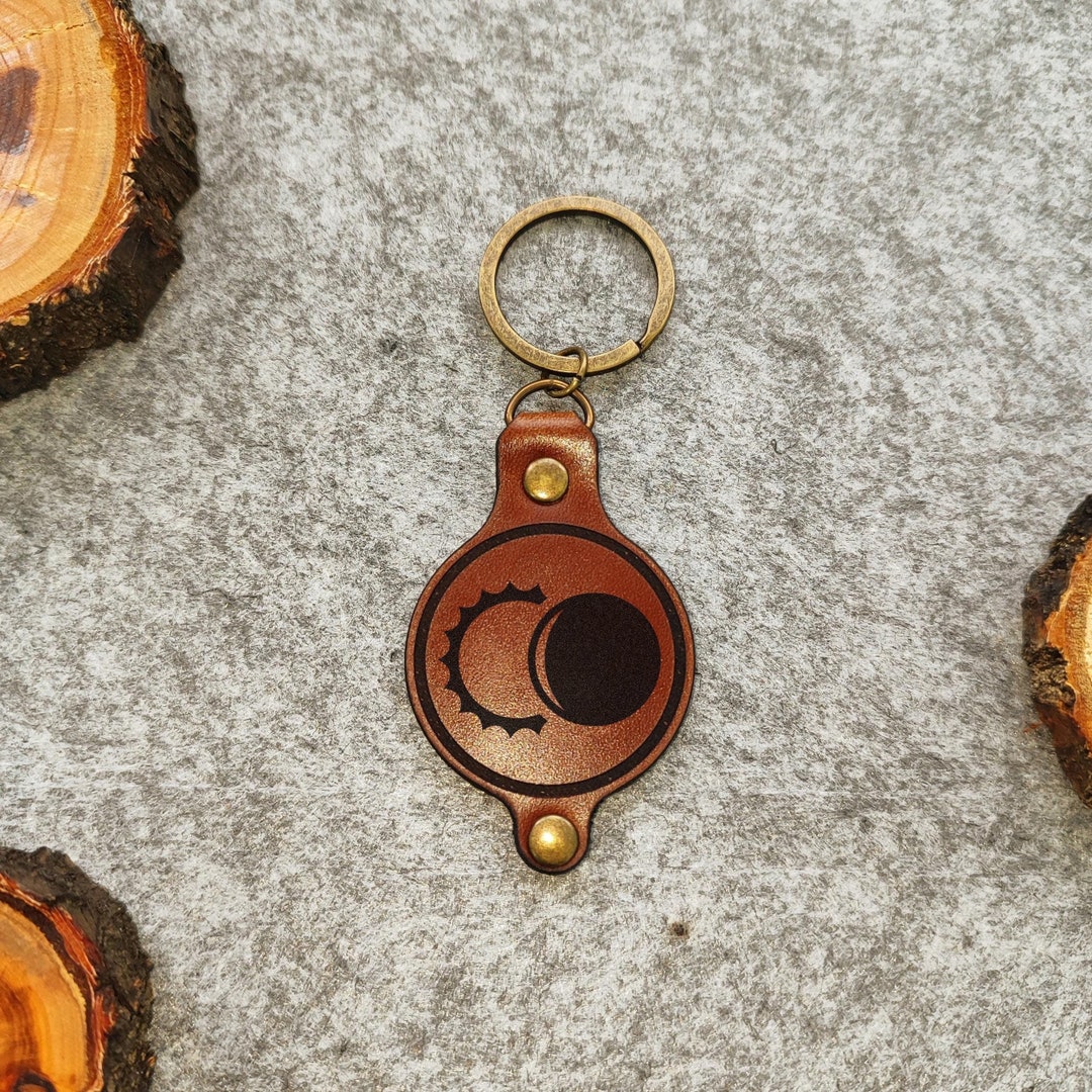 Solar Eclipse Keychains Leather, Eclipse Keyring, Eclipse Key Fob ...