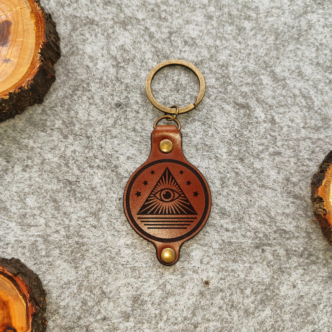 All Seeing Eye Keychain, Eye of Providence Keychain, Engraved Keychain ...