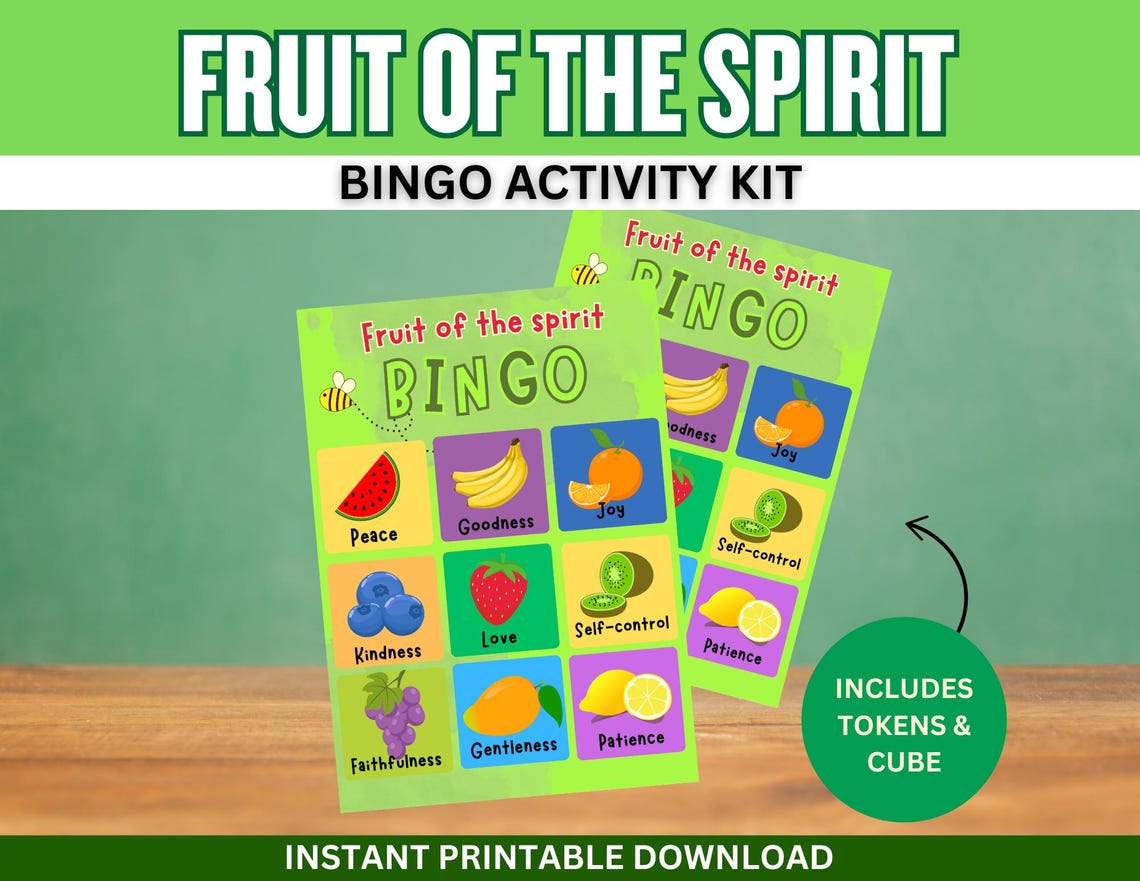 Fruit of the Spirit Bingo Game- Fruit of the Spirit Activity Games for ...