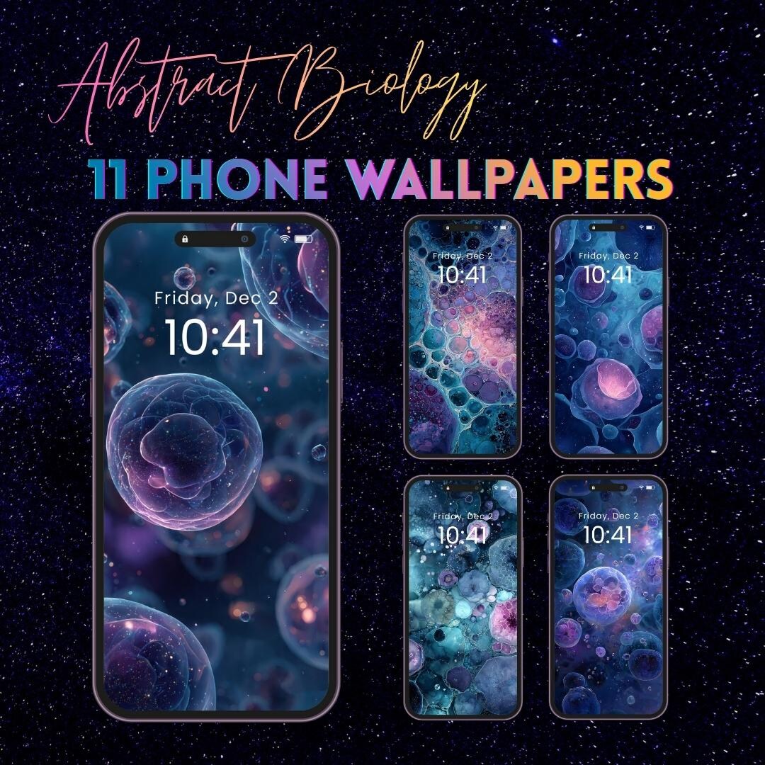 Abstract Biology Phone Wallpaper Set | Cellular Space and Cosmic ...