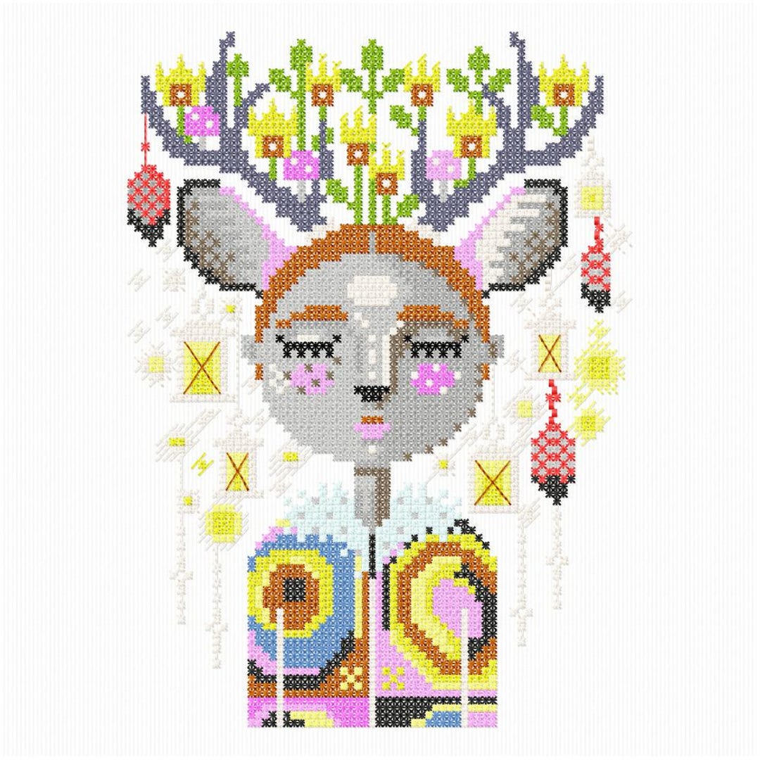 Fantasy Deer VIP PES Hus Jef Dst Machine Embroidery Design - Etsy