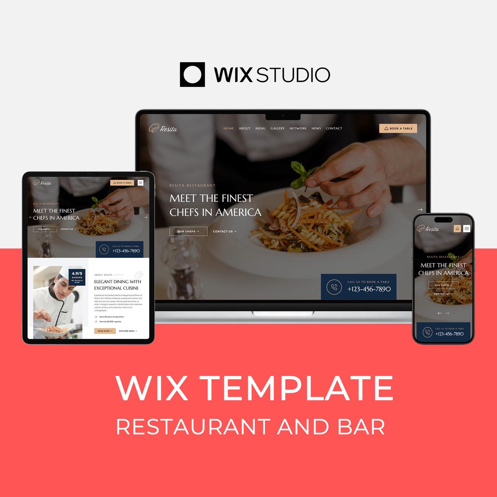 Wix Template for Restaurant, Bar and Coffee Shop | Luxury Web Design ...