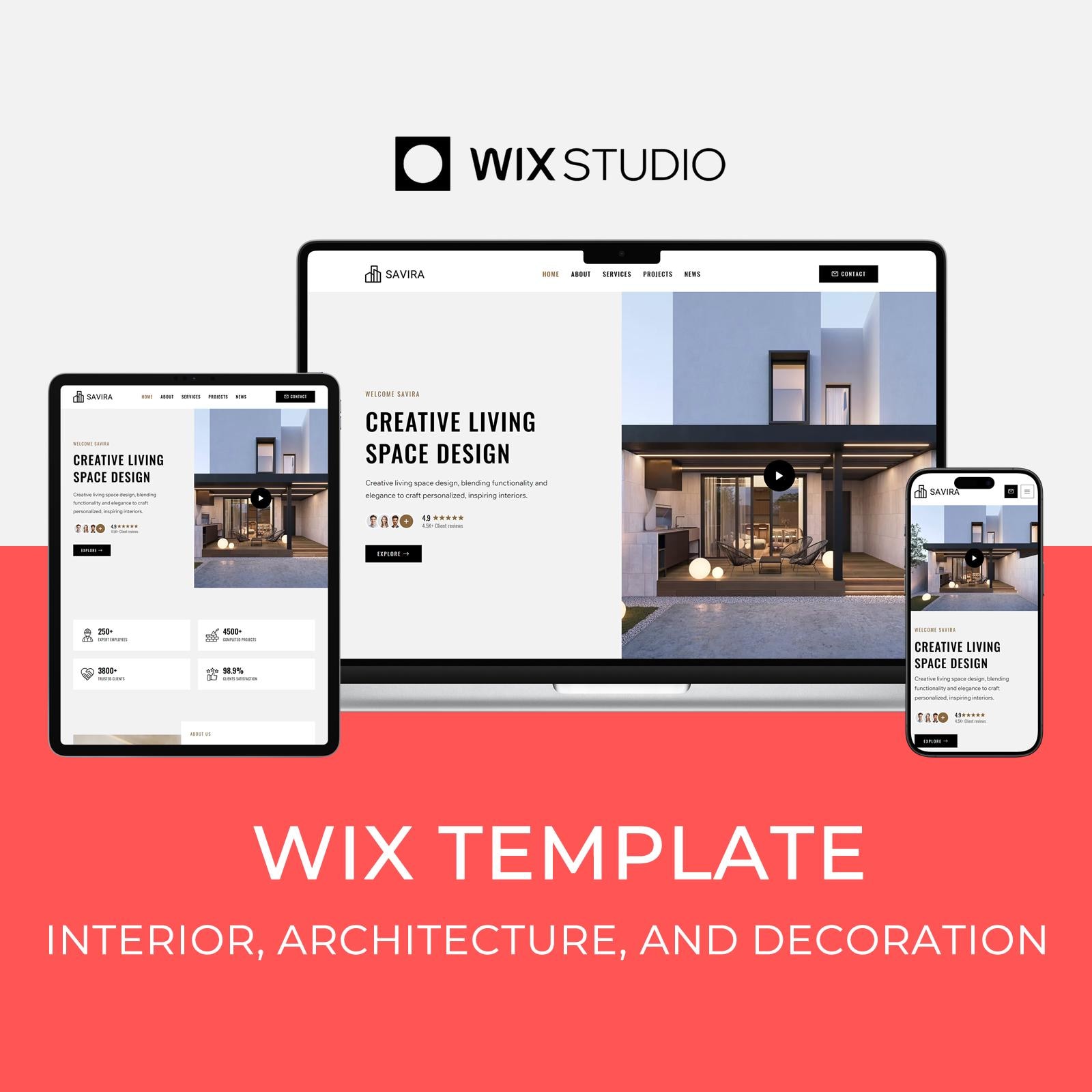 Wix Template for Interior, Architecture, Furniturre, Construction ...